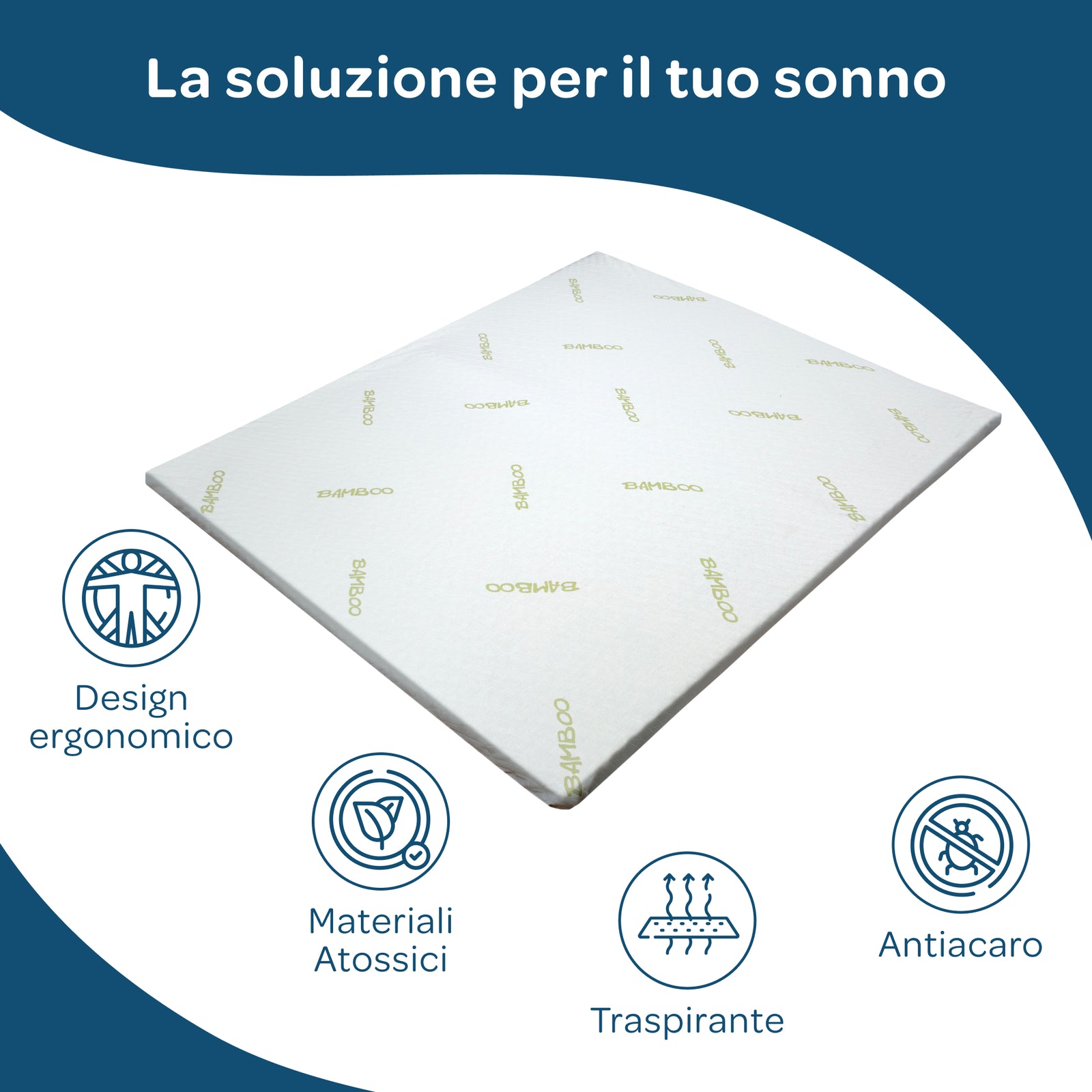 Topper in memory foam per letti singoli e matrimoniali | DolciSogni